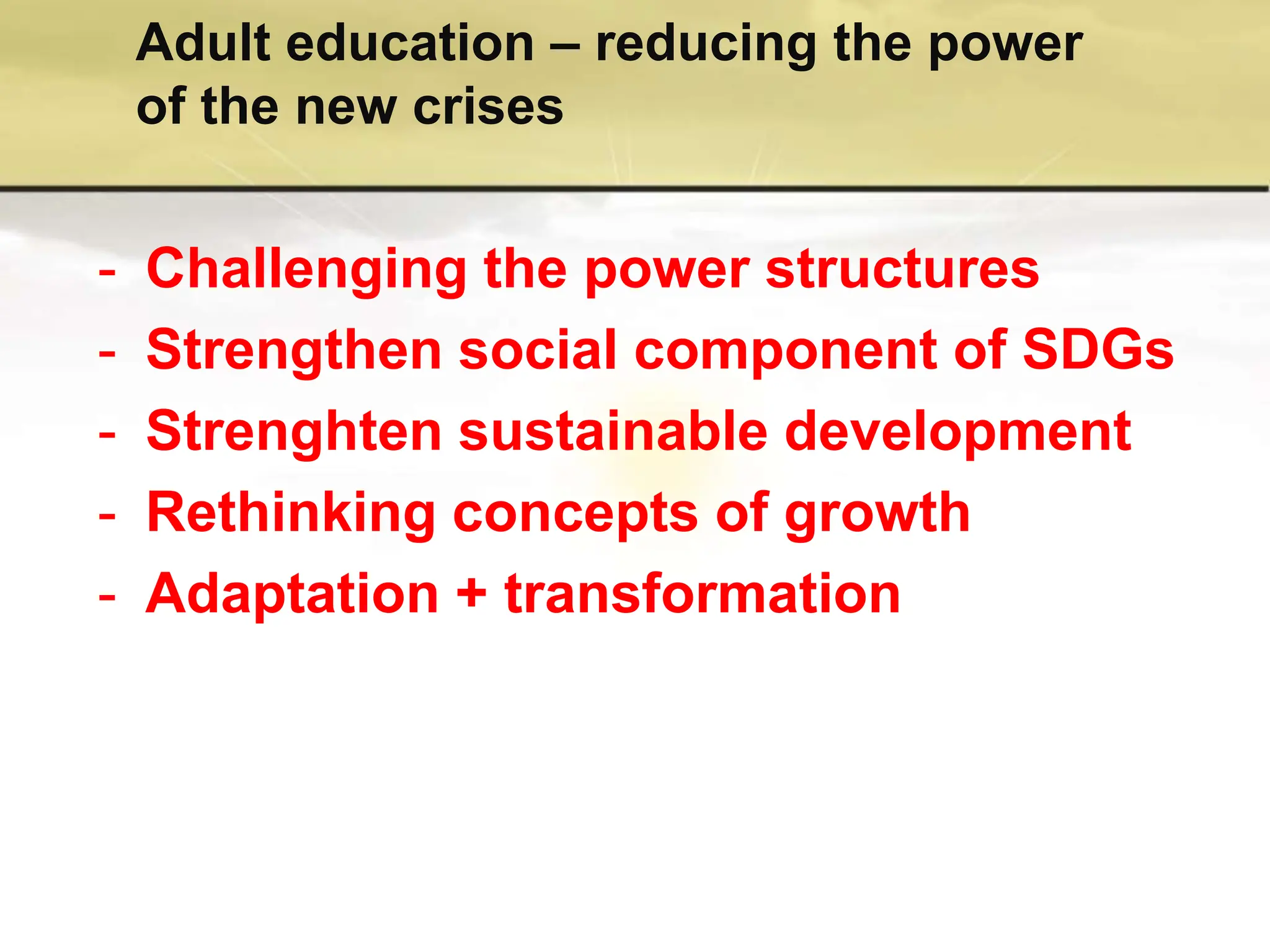 High level political forum - EASG and adult eduction 2020PF 2020 EASG | PPT