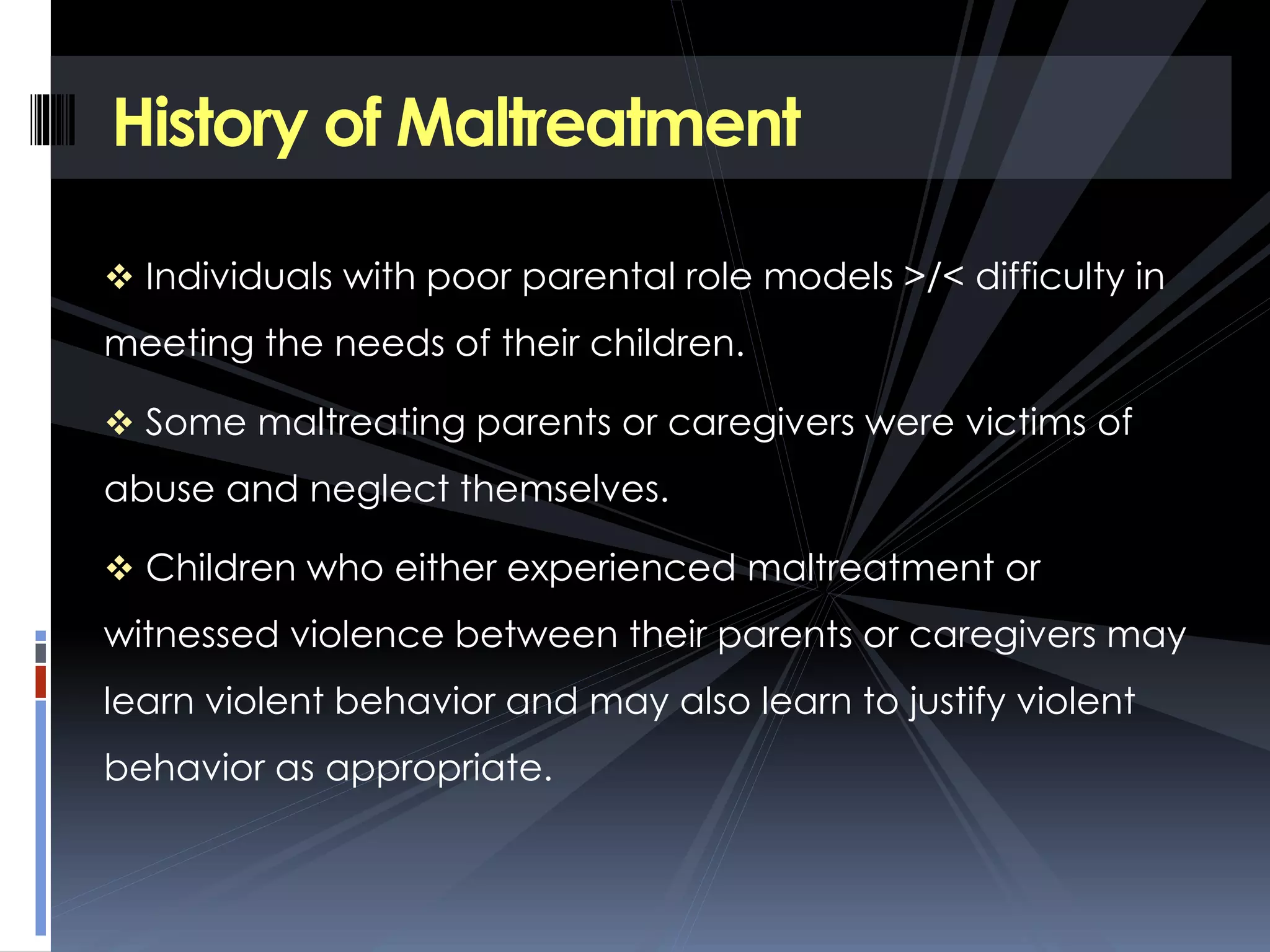 Factors that contribute to child abuse and neglect (parental factors ...