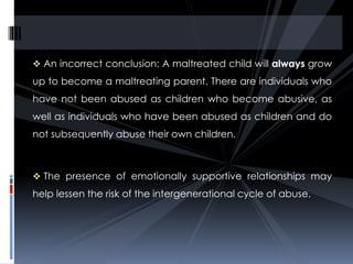 Factors that contribute to child abuse and neglect (parental factors) | PPTX