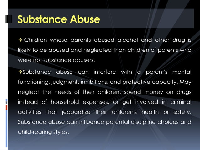 Factors that contribute to child abuse and neglect (parental factors) | PPTX