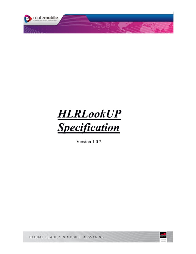 Hlr lookup specification | PDF