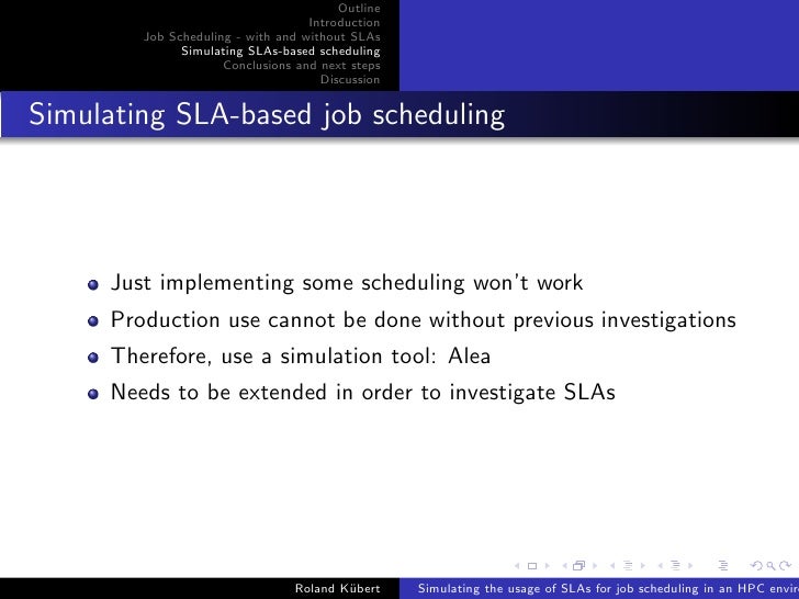 Simulating The Usage Of Slas For Job Scheduling In An Hpc Environment