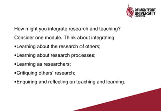 research-engaged teaching: a discussion | PPT