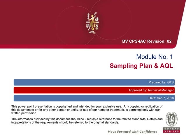 Module_1_Sampling_Plan__AQL_V02_7Sep2018.ppt | Technology & Computing