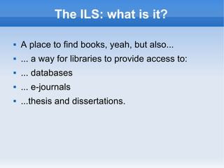 Evergreen: An Open Source ILS | ODP