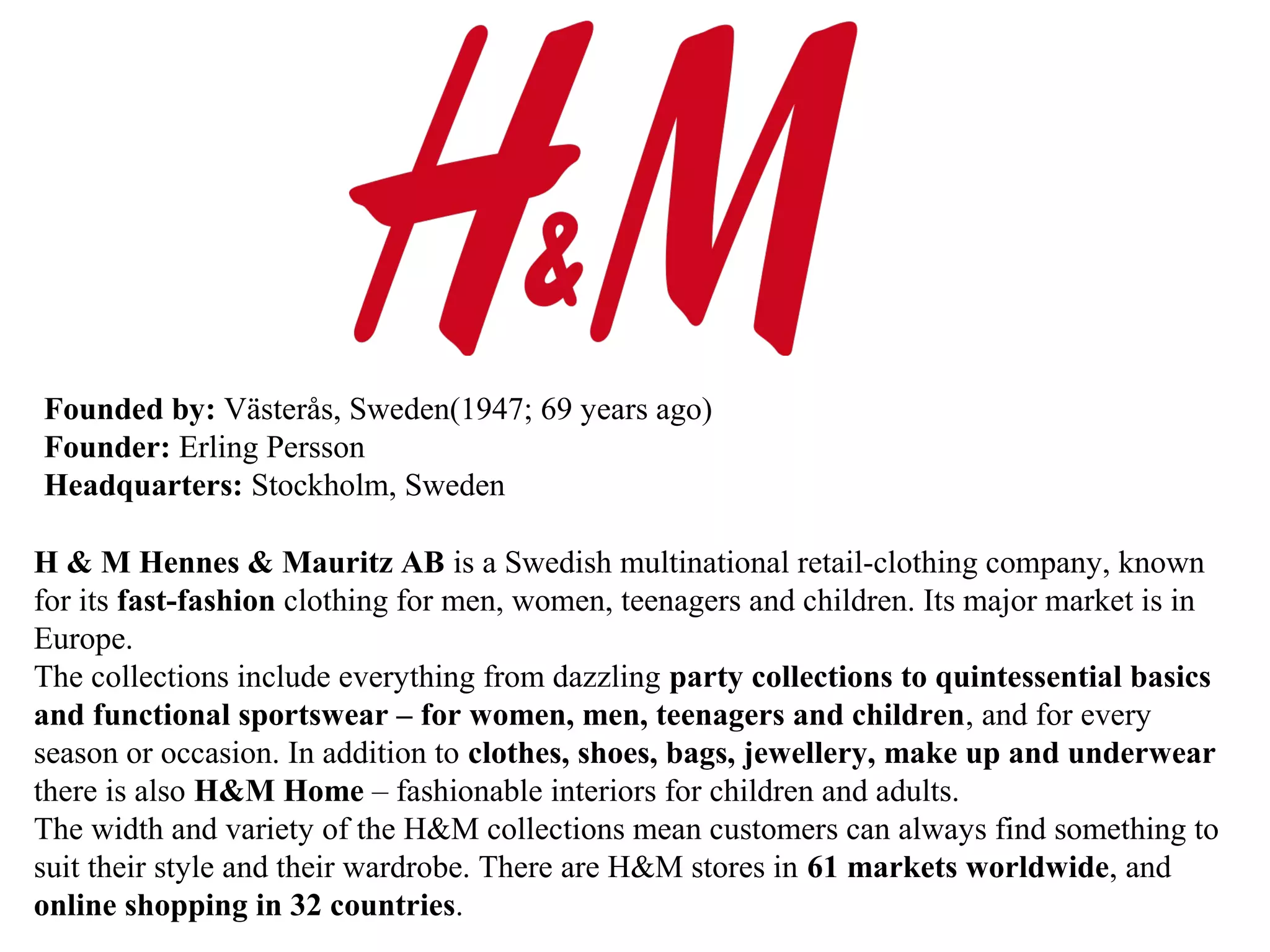 Brand Study of H&M | PPT