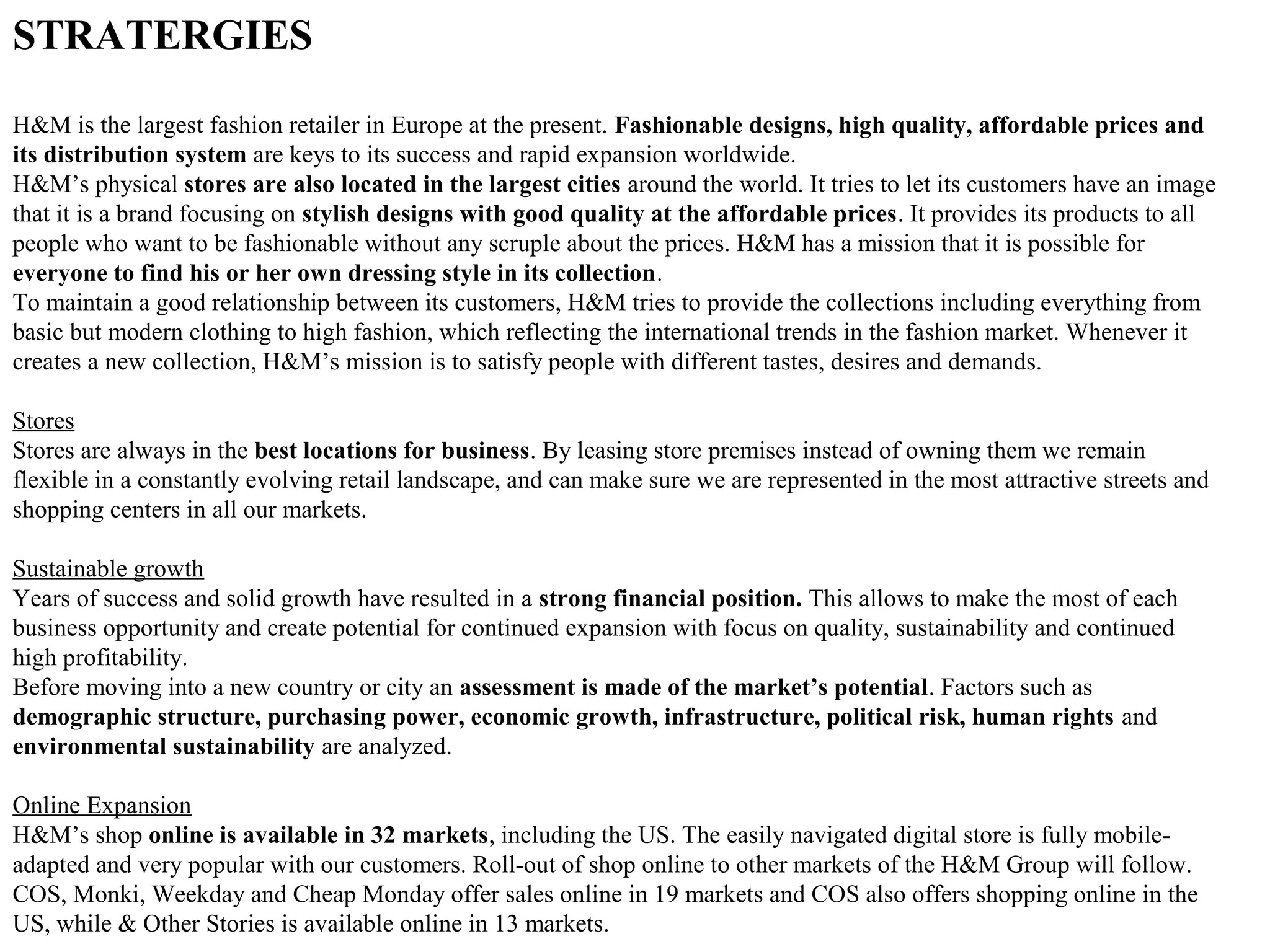 Brand Study of H&M | PPT