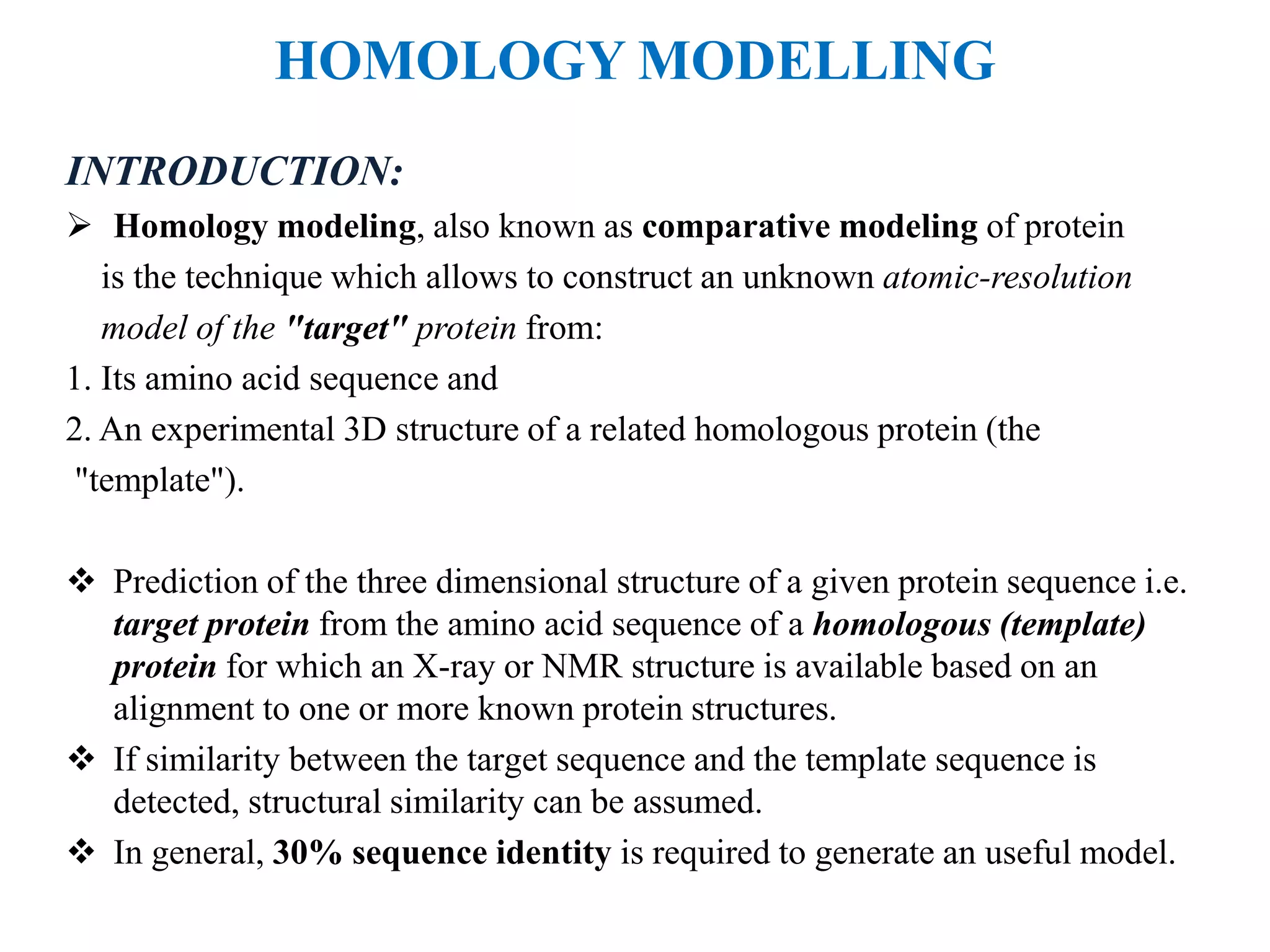 Homology modelling | PPTX