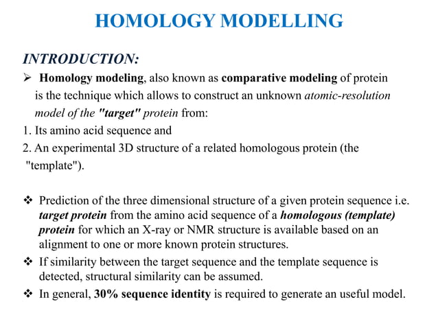 Homology modelling | PPTX