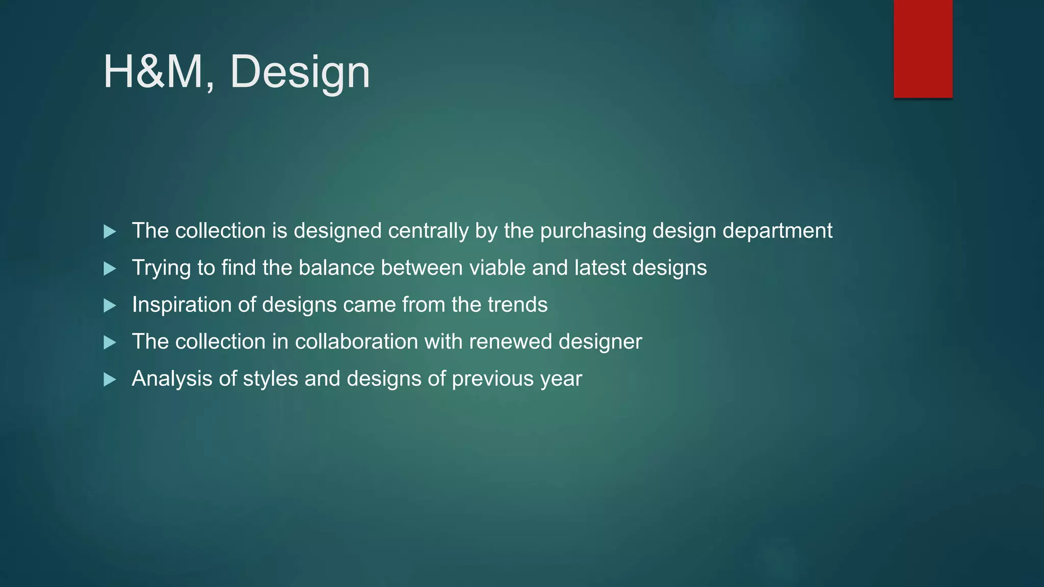 H & M COMPANY PROFILE SUPPLY CHAIN MANAGEMENT H&M: Organization of ...