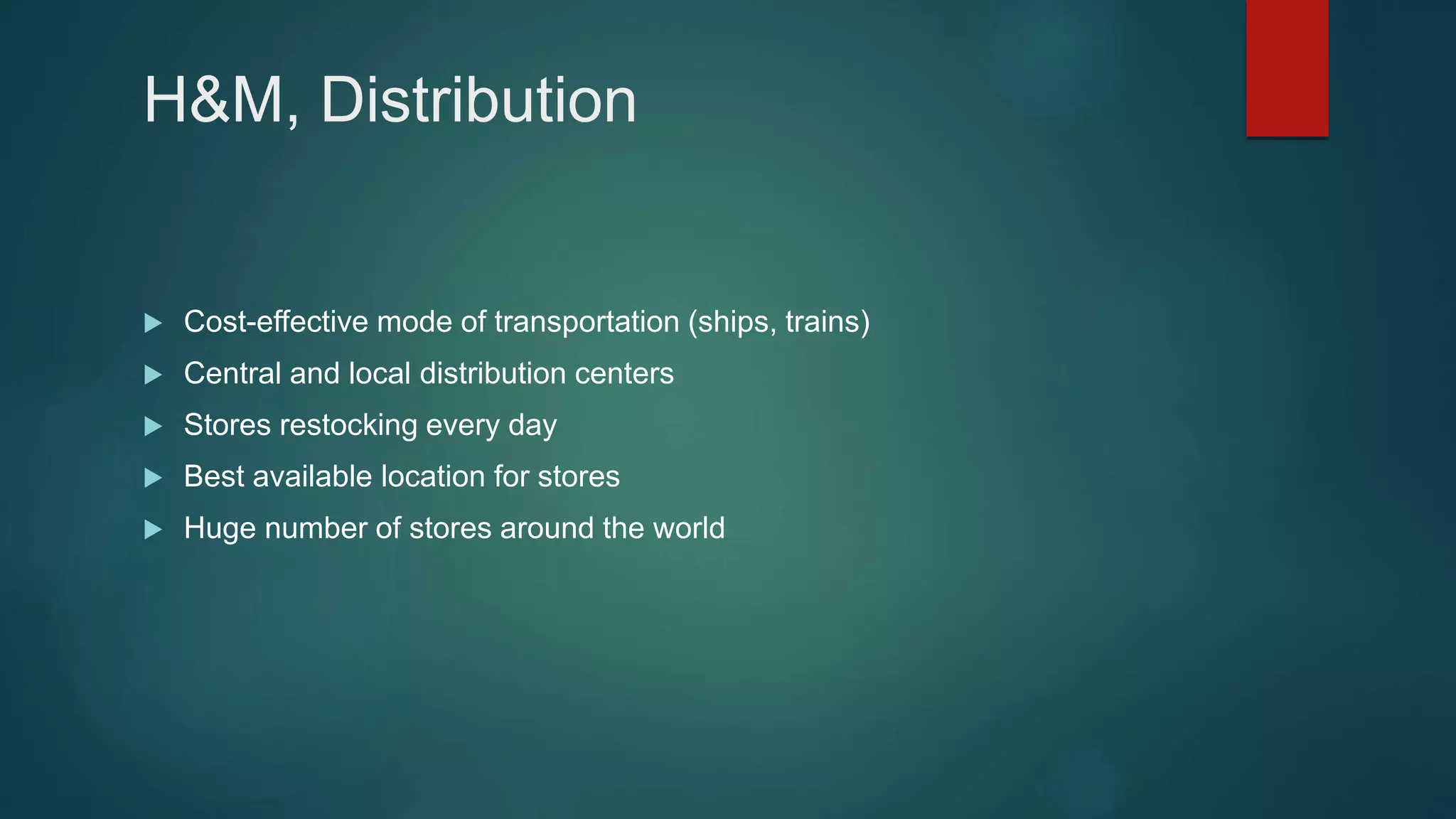 H & M COMPANY PROFILE SUPPLY CHAIN MANAGEMENT H&M: Organization of ...