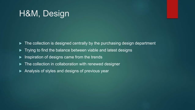 H & M COMPANY PROFILE SUPPLY CHAIN MANAGEMENT H&M: Organization of ...