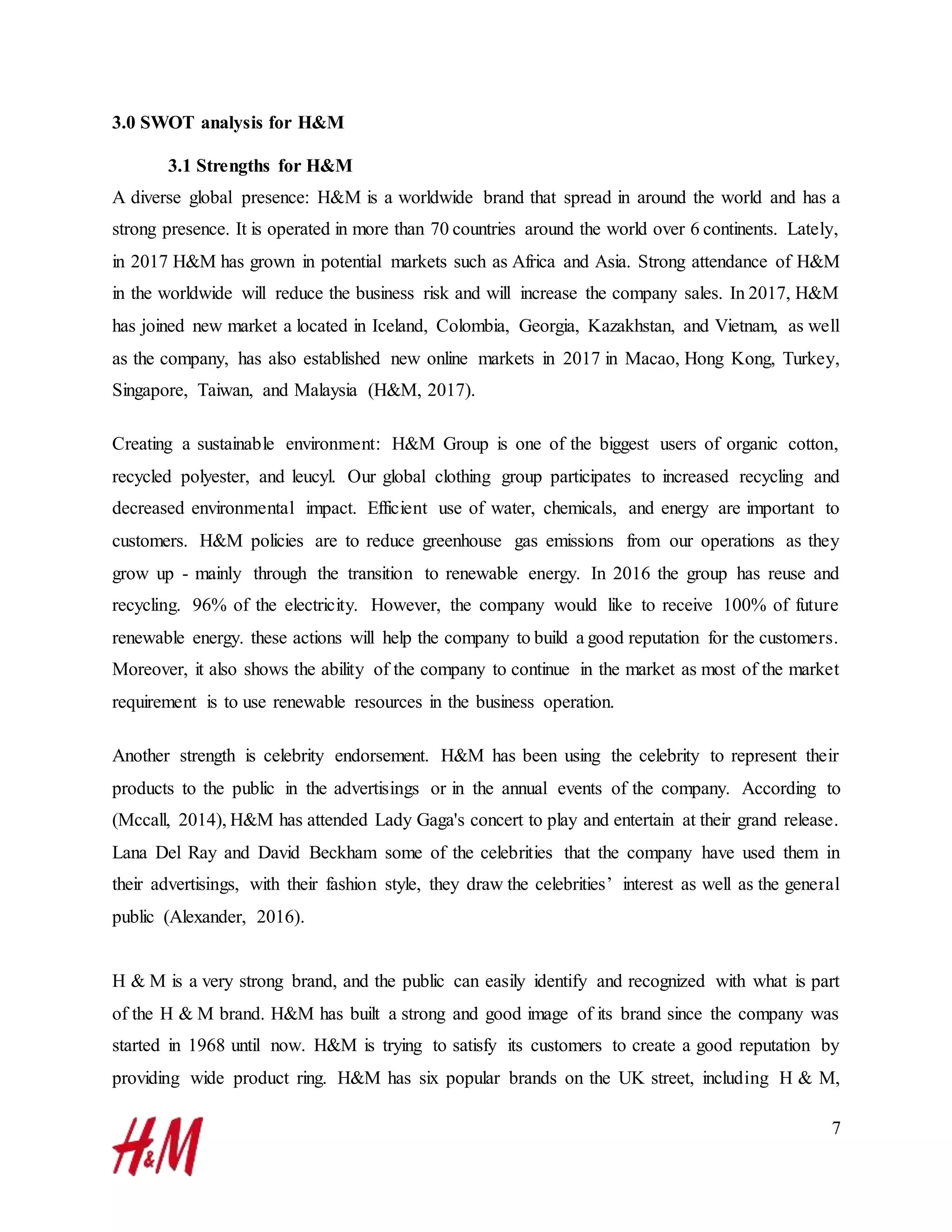 H&M SWOT Analysis | DOCX