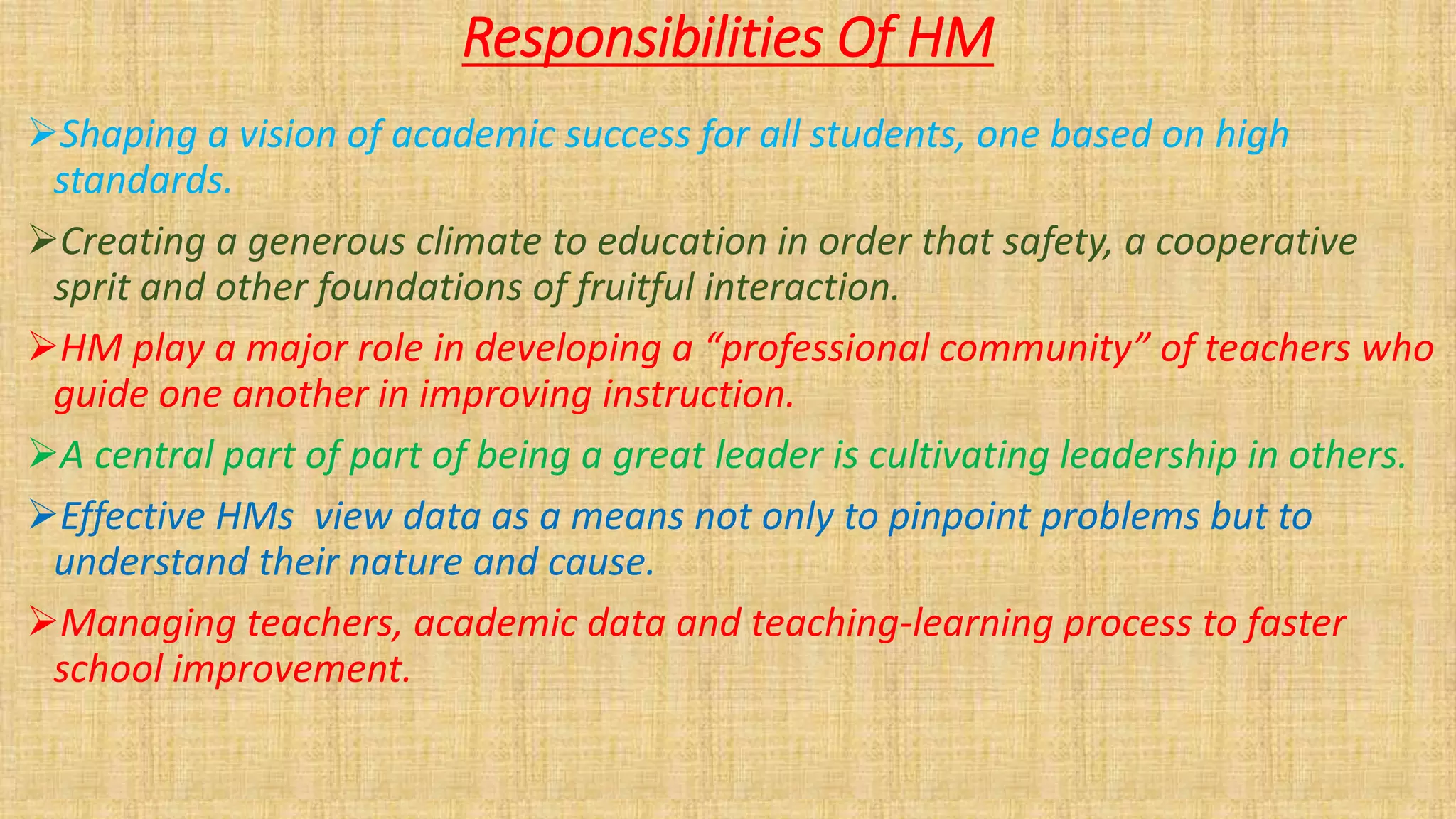 Role of Headmaster | PPTX