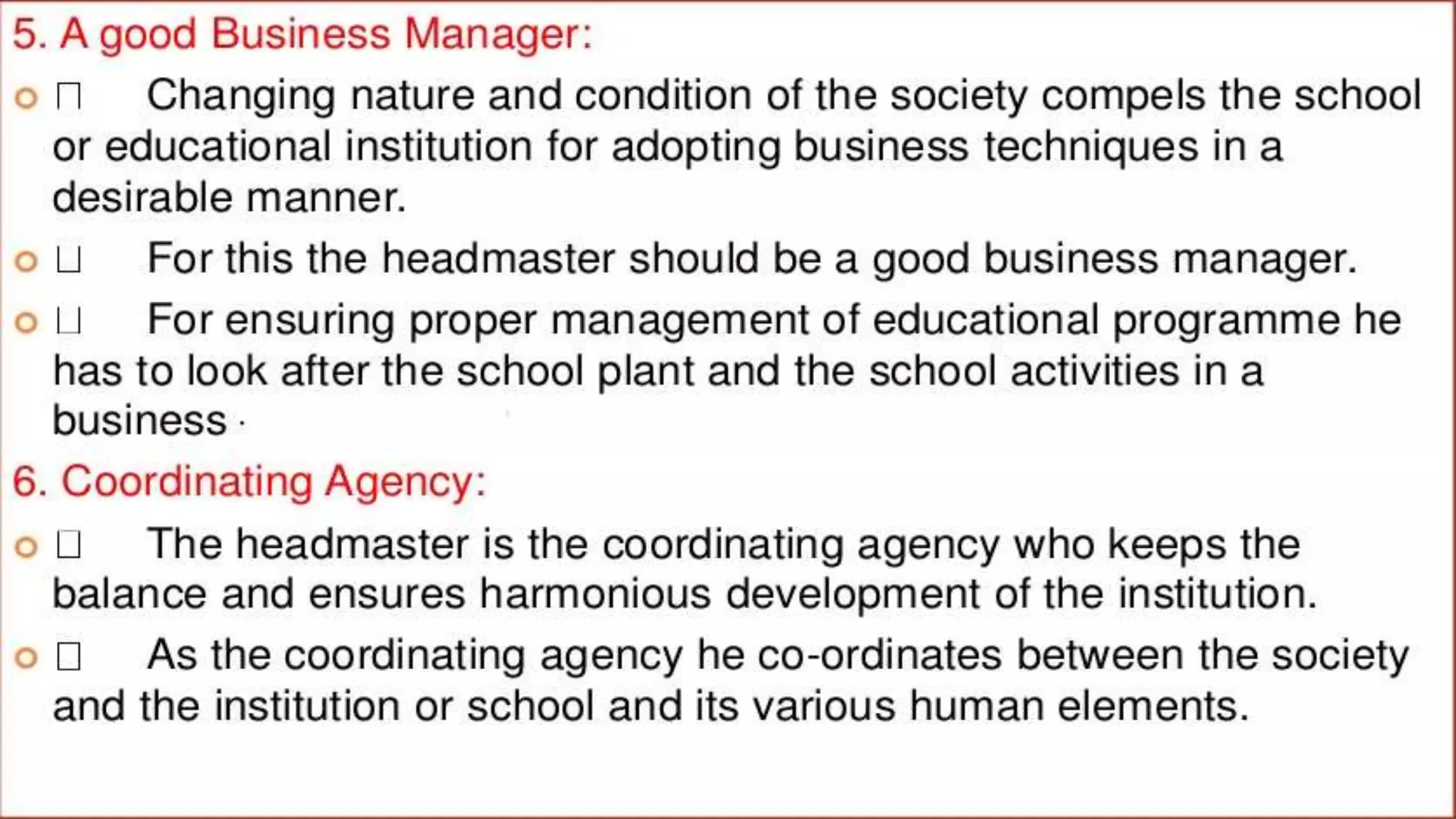 Role of Headmaster | PPTX