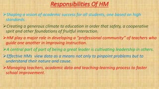 Role of Headmaster | PPTX