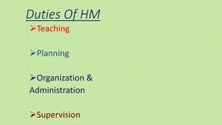 Role of Headmaster | PPTX