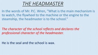 Role of Headmaster | PPTX