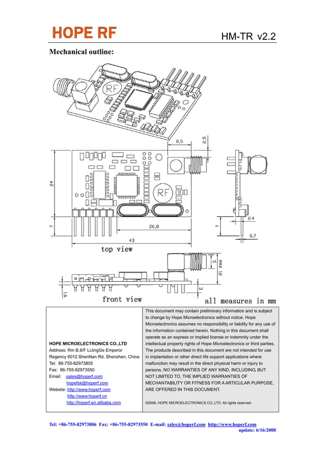RF datasheet | PDF | Computer Peripherals | Computing