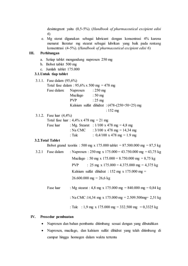 preformulasi Naproksen tab | PDF