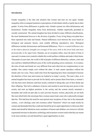 Gender Inequality Sociology Project report | PDF