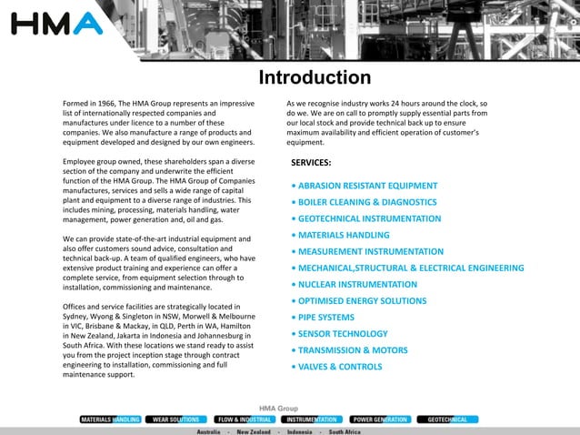 HMA Group Overview Presentation | PPT