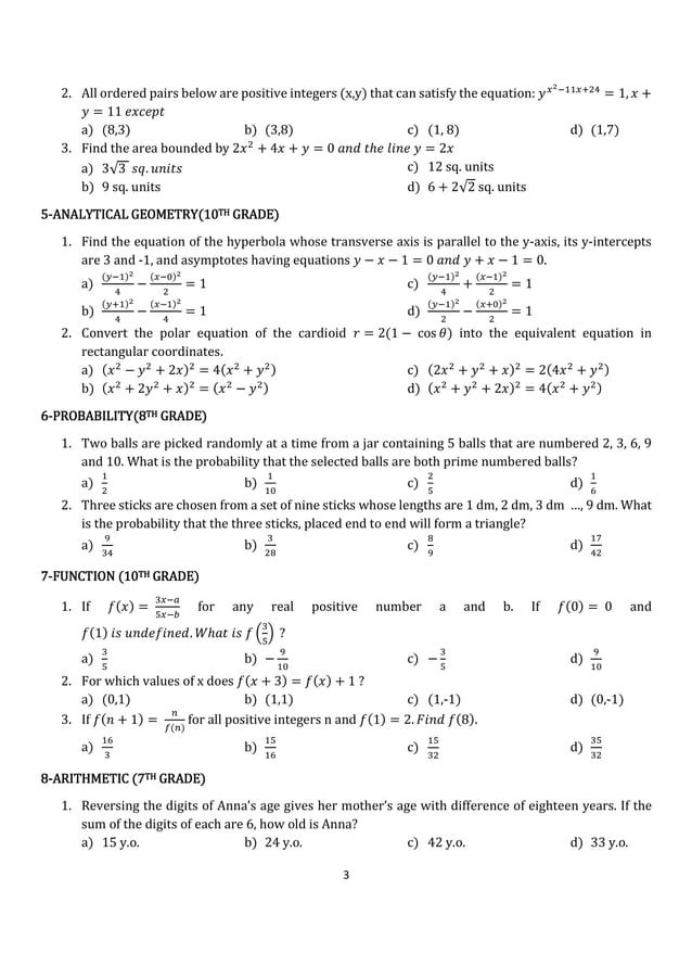 HIGHSCHOOL MATH REVIEWER | PDF | Physics | Science