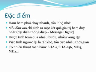 Hàm băm và đại diện thông điệp - Message digest and hash function | PPTX