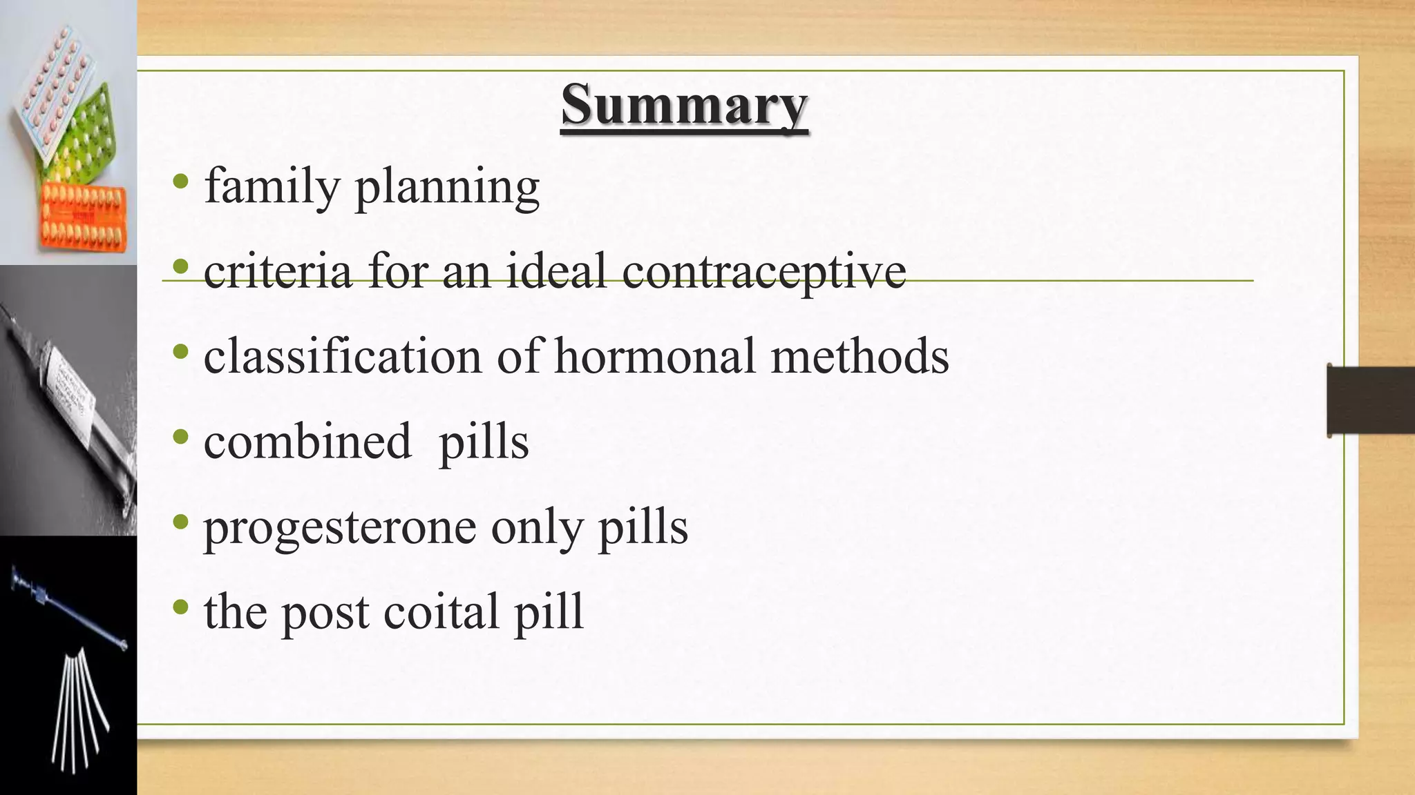 Hormonal method of contraception | PPTX