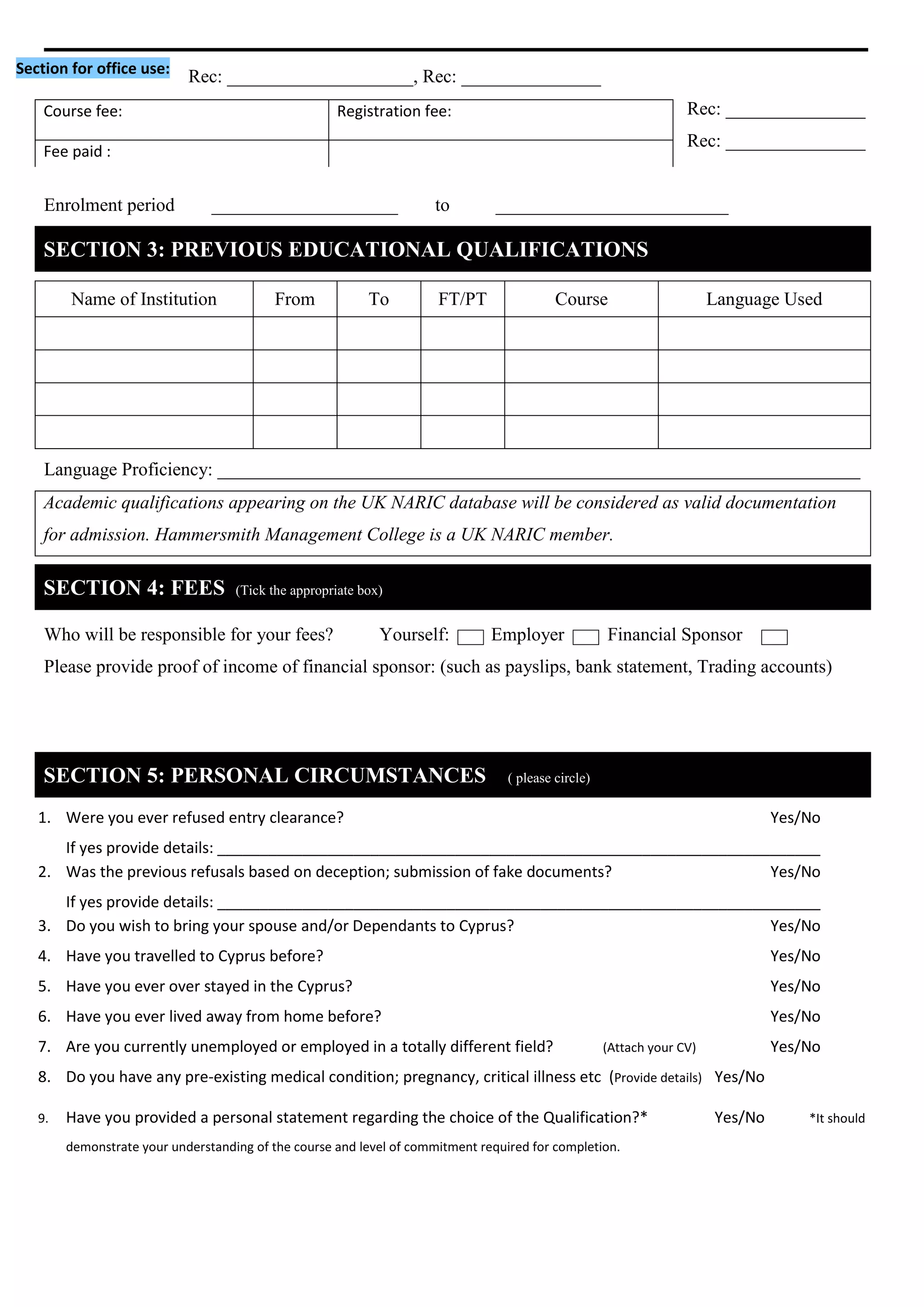 APPLICATION FORM-acca cyprus | PDF