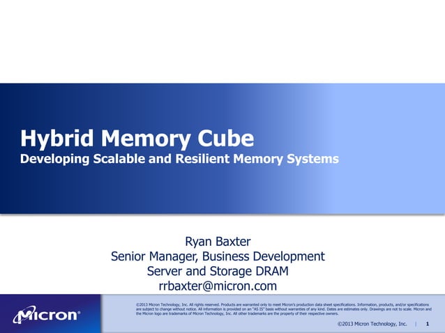 Hybrid Memory Cube: Developing Scalable and Resilient Memory Systems | PDF