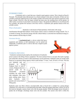 Hydraulic Jack Design