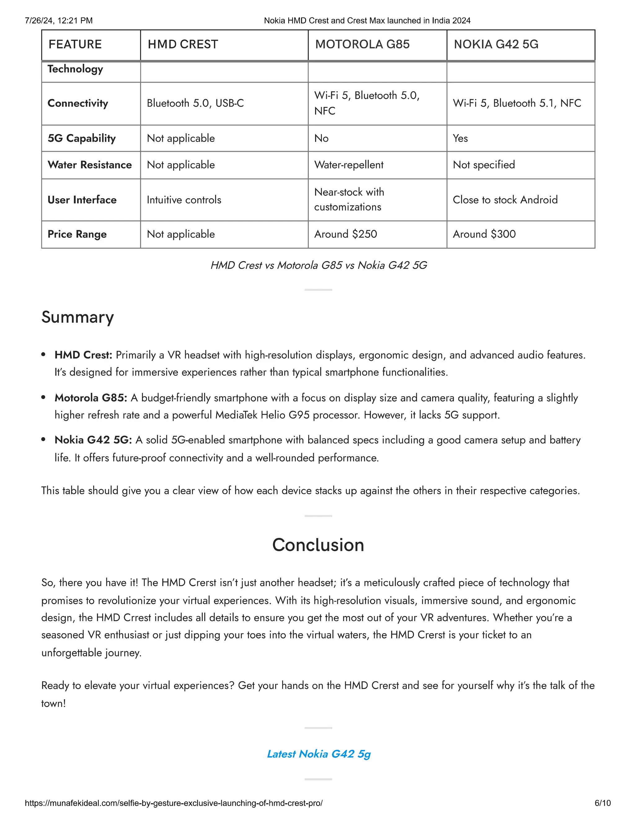 Nokia HMD Crest and Crest Max launched in India 2024 | PDF
