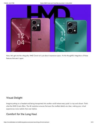 Nokia HMD Crest and Crest Max launched in India 2024 | PDF