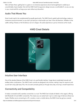 Nokia HMD Crest and Crest Max launched in India 2024 | PDF