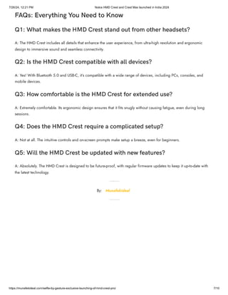Nokia HMD Crest and Crest Max launched in India 2024 | PDF