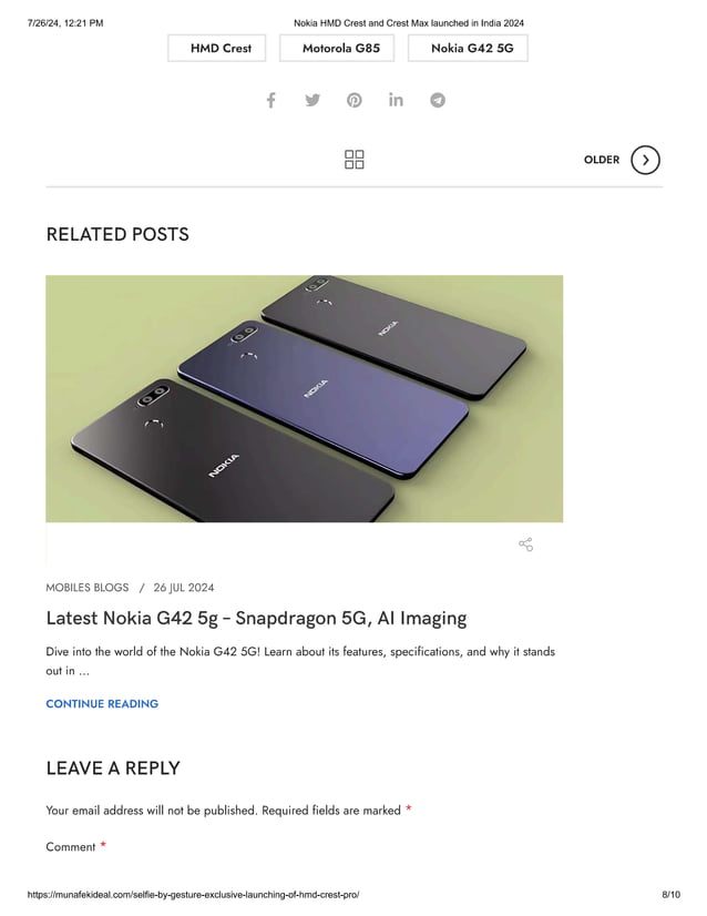 Nokia HMD Crest and Crest Max launched in India 2024 | PDF