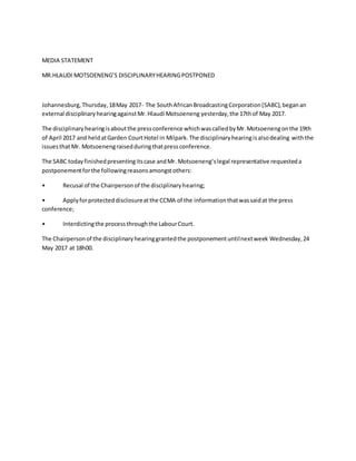 H media statement | PDF