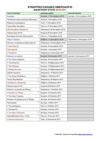 Hmerologio synoptiko | PDF