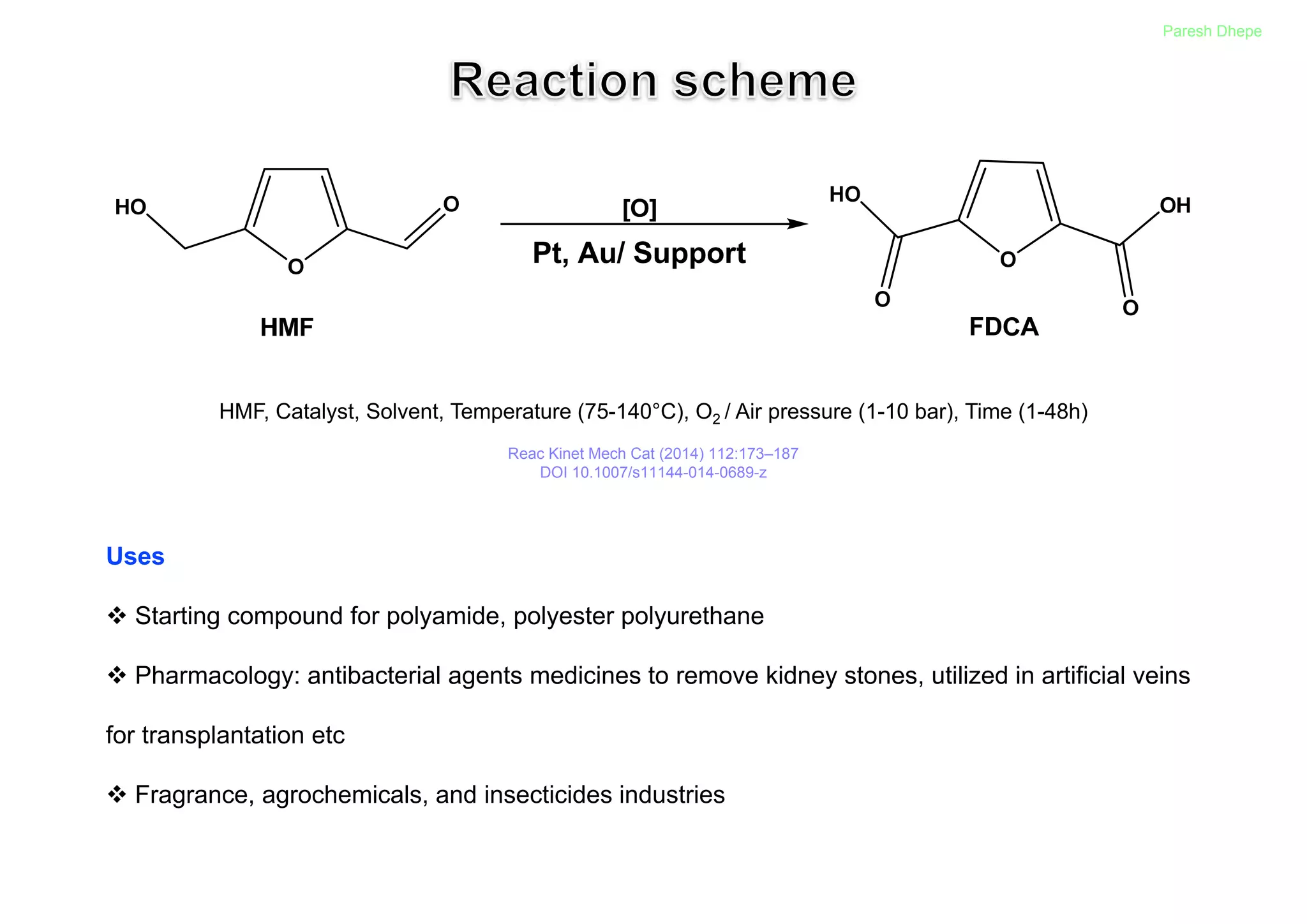 Supported Metal Catalysts in the Conversion of HMF into FDCA | PDF ...