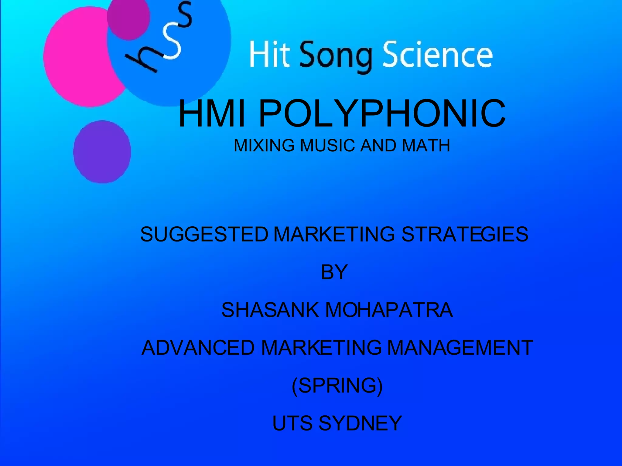 HMI Polyphonic HIT SONG SCIENCE Recommendations | PPT