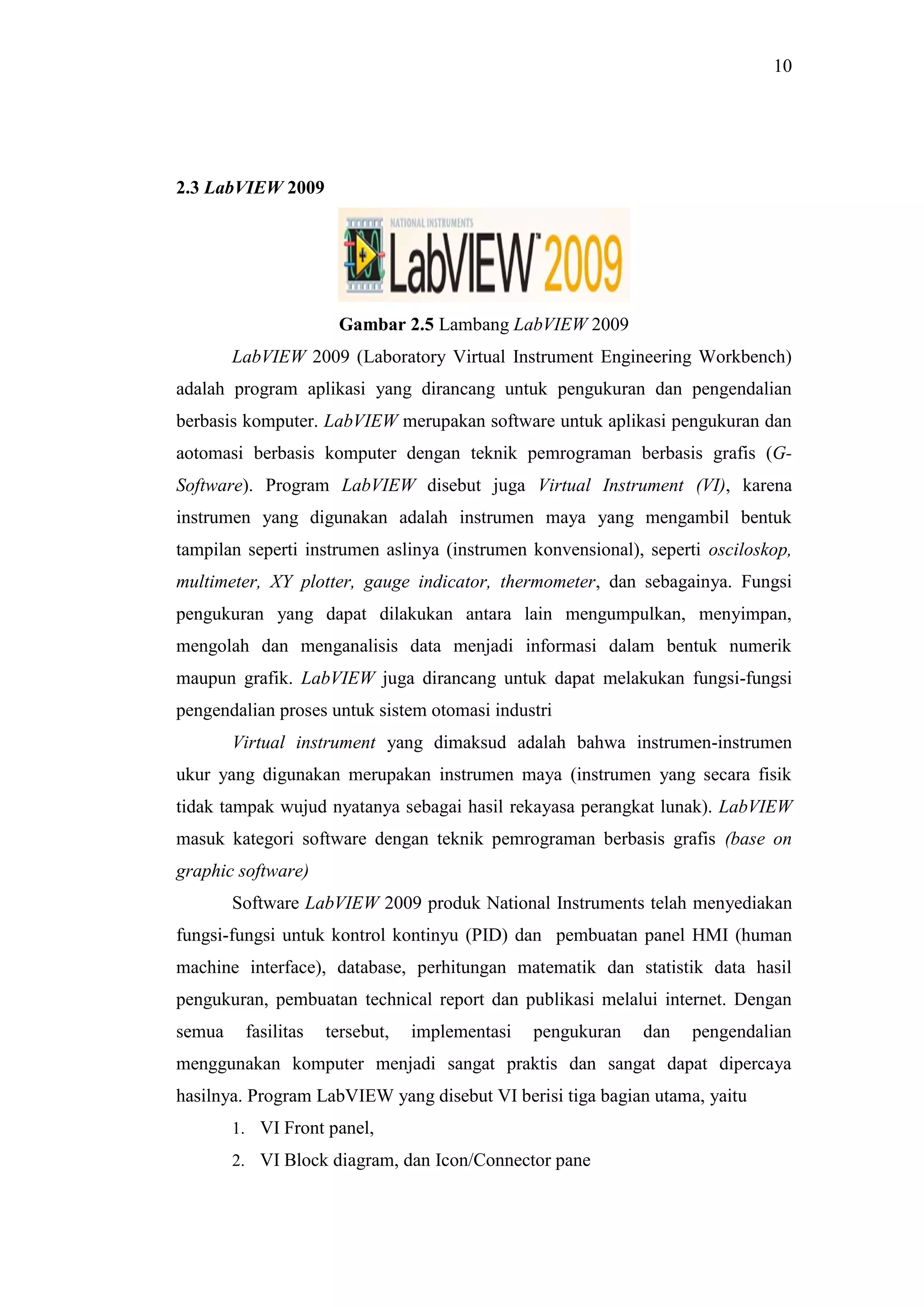 Hmi dan pengontrolan labview menggunakan sistem pid pada prototipe rotary stabilizer tegangan 1 ...