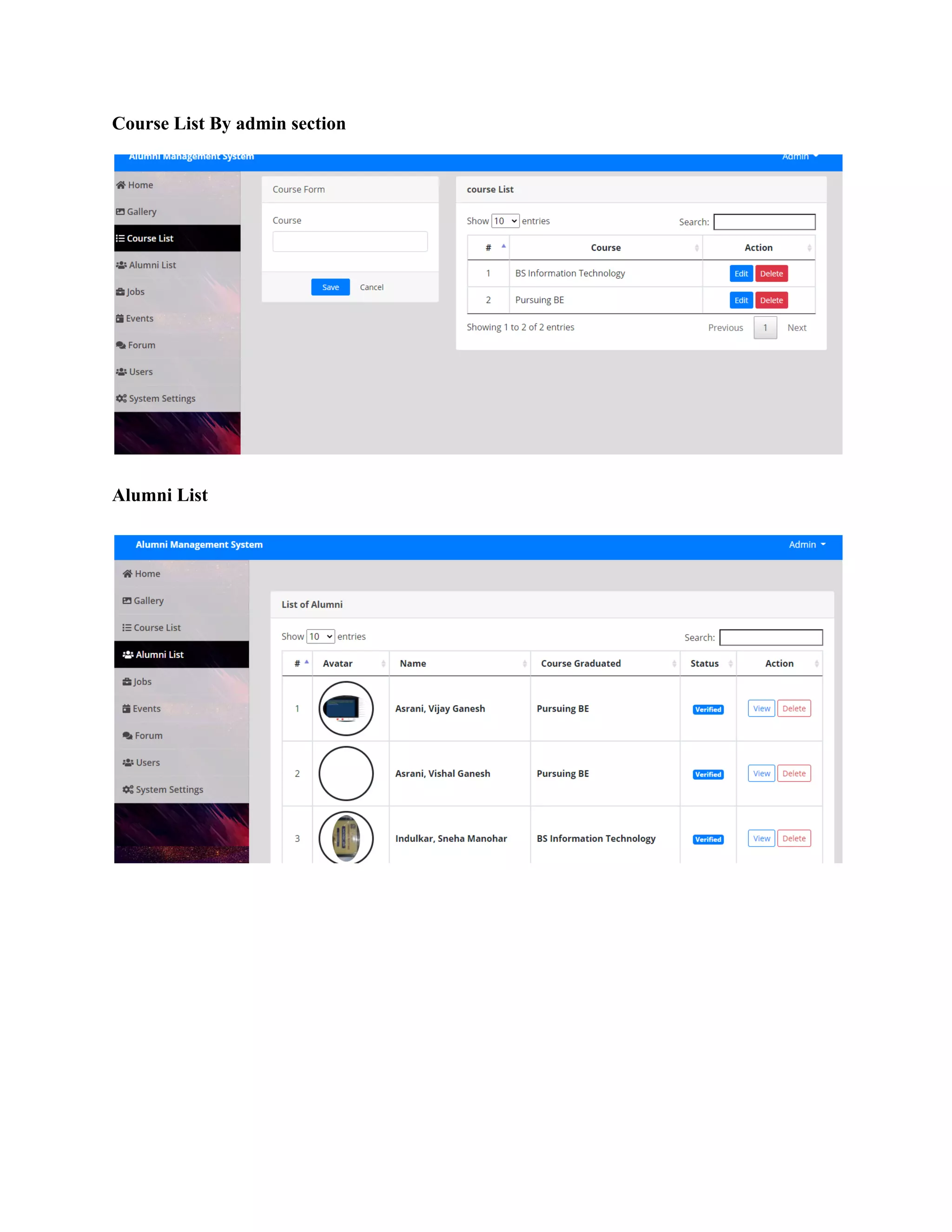 Alumni Management System | PDF