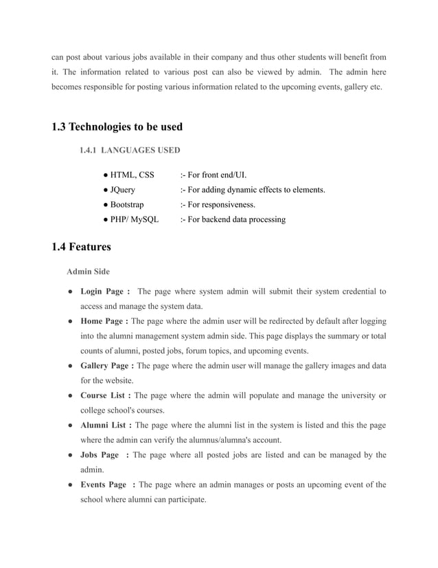 Alumni Management System | PDF | Undergraduate Education | College ...