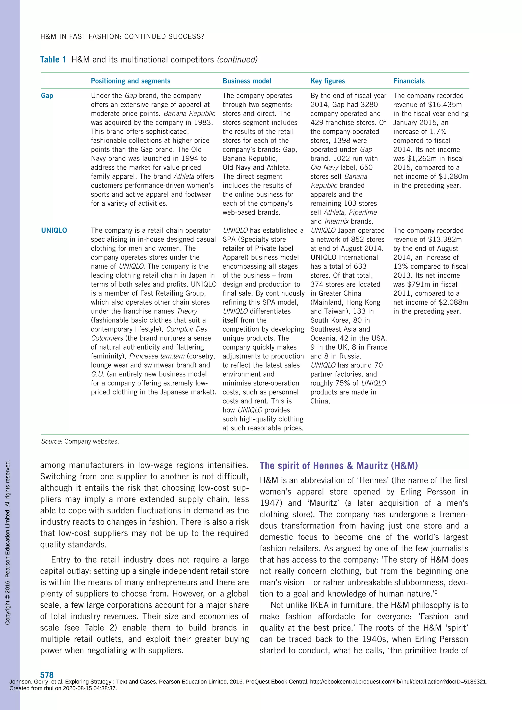 H&m in fast fashion | PDF