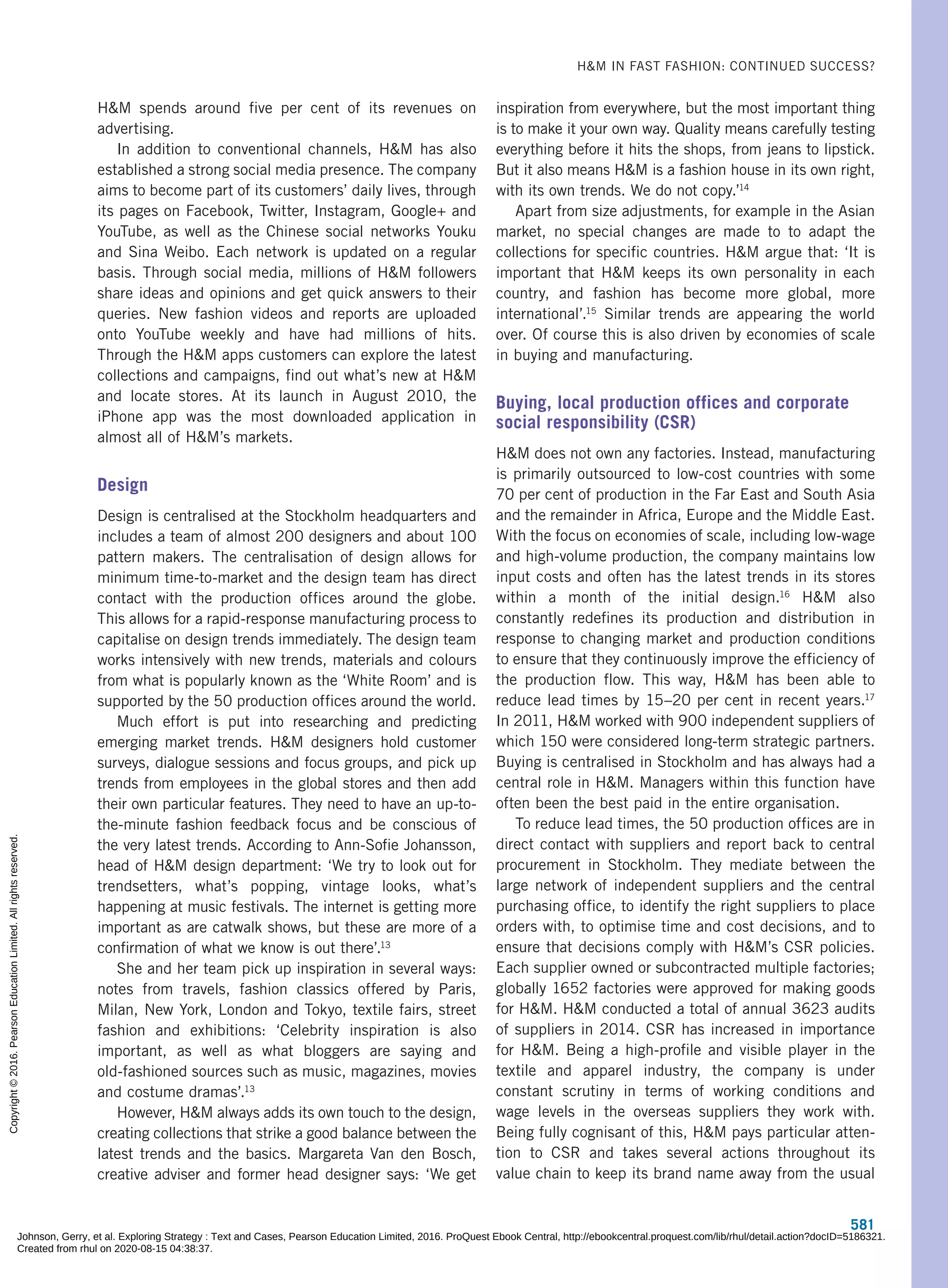 H&m in fast fashion | PDF