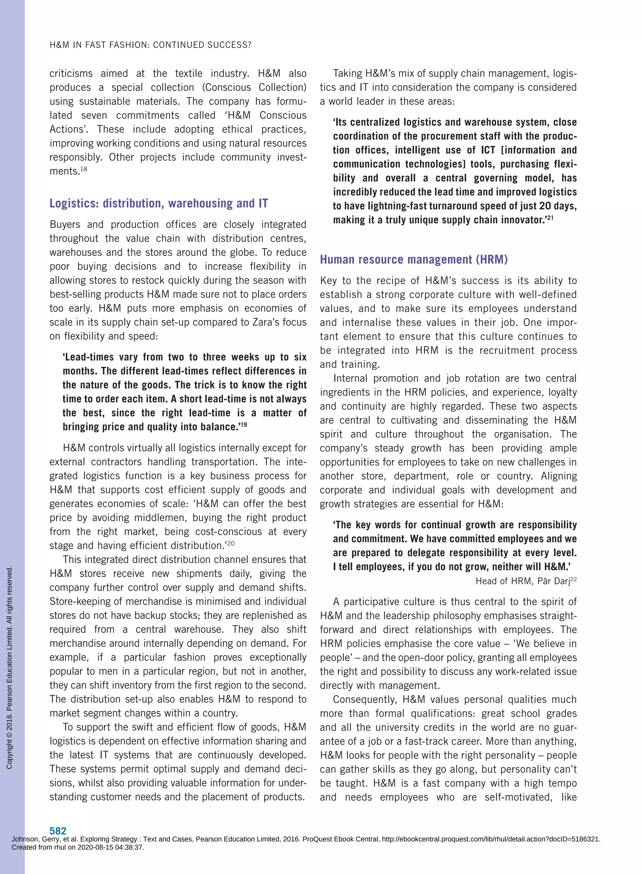 H&m in fast fashion | PDF