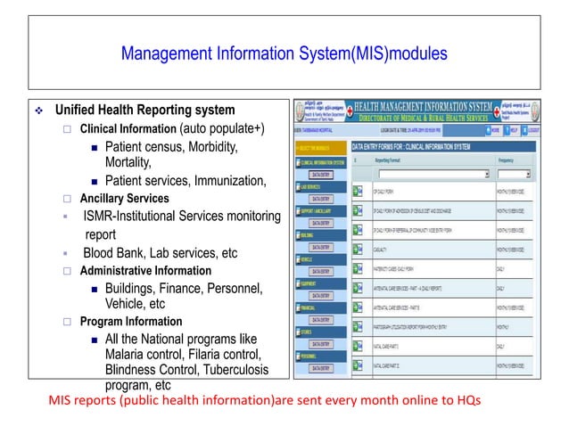 HEALTH MANAGEMENT INFORMATION SYSTEM - TAMILNADU HEALTH SYSTEM PROJECT ...