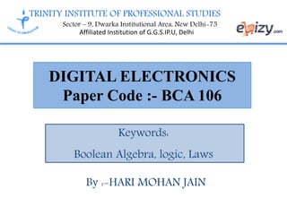 Digital Electronics -Boolean Algebra | PPTX