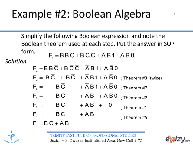 DIGITAL ELECTRONICS- Boolean Algebra | PPTX